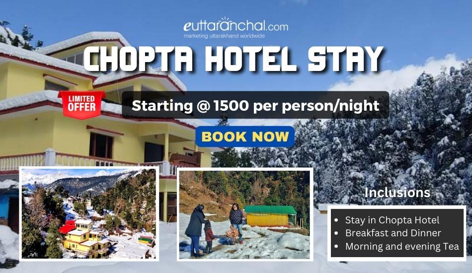 Chopta Hotel Package Stay @ 1500 - Book Best Resort in Chopta with Meals