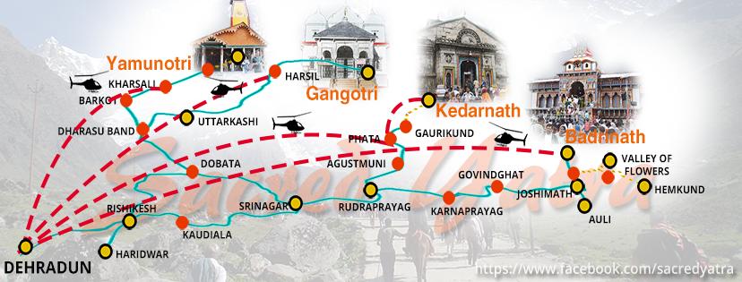 Char Dham Yatra Route Map - Char Dham Road Latest Routes with Distance